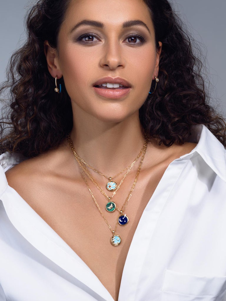 AnaKatarina Elements 'Air' Pendant in 18 Karat Gold, Chilean Lapis, and ...