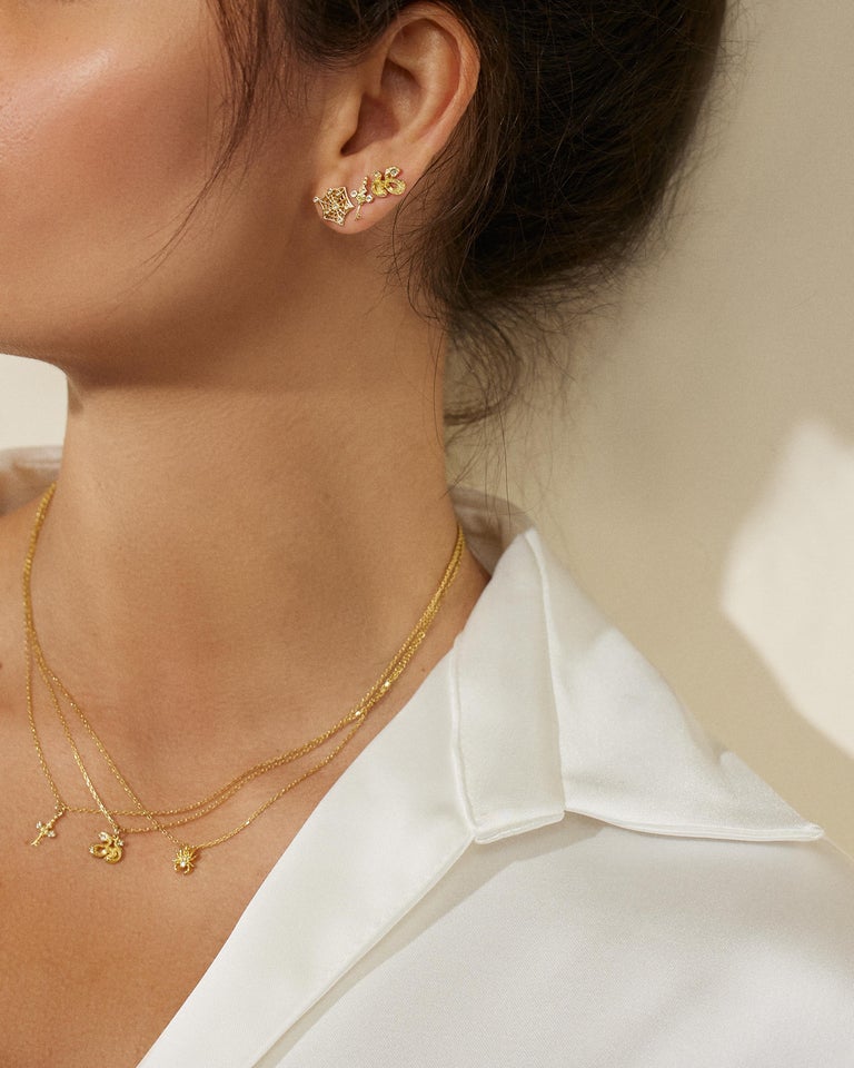 AnaKatarina Yellow Gold and Diamond 'Love' Key Charm Necklace For Sale ...