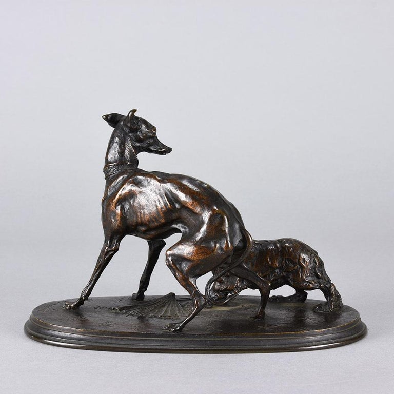 Anamilier Bronze Entitled "Greyhound and King Charles Spaniel" by P J ...