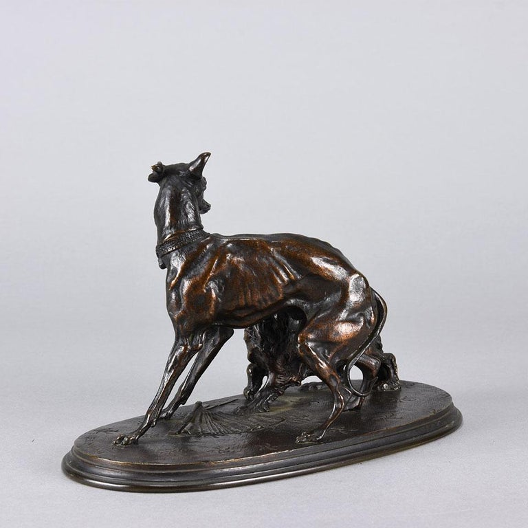 Anamilier Bronze Entitled "Greyhound and King Charles Spaniel" by P J ...