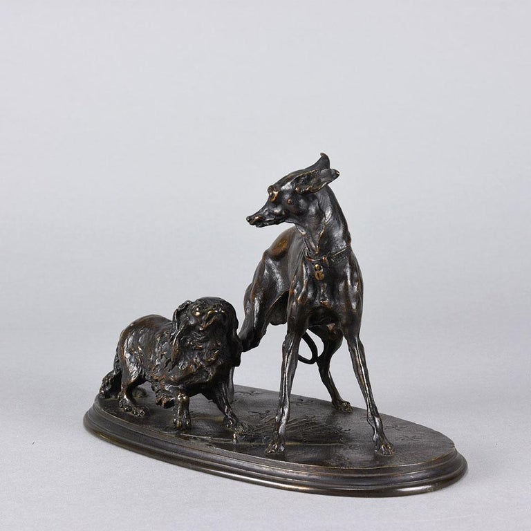 Anamilier Bronze Entitled "Greyhound and King Charles Spaniel" by P J ...