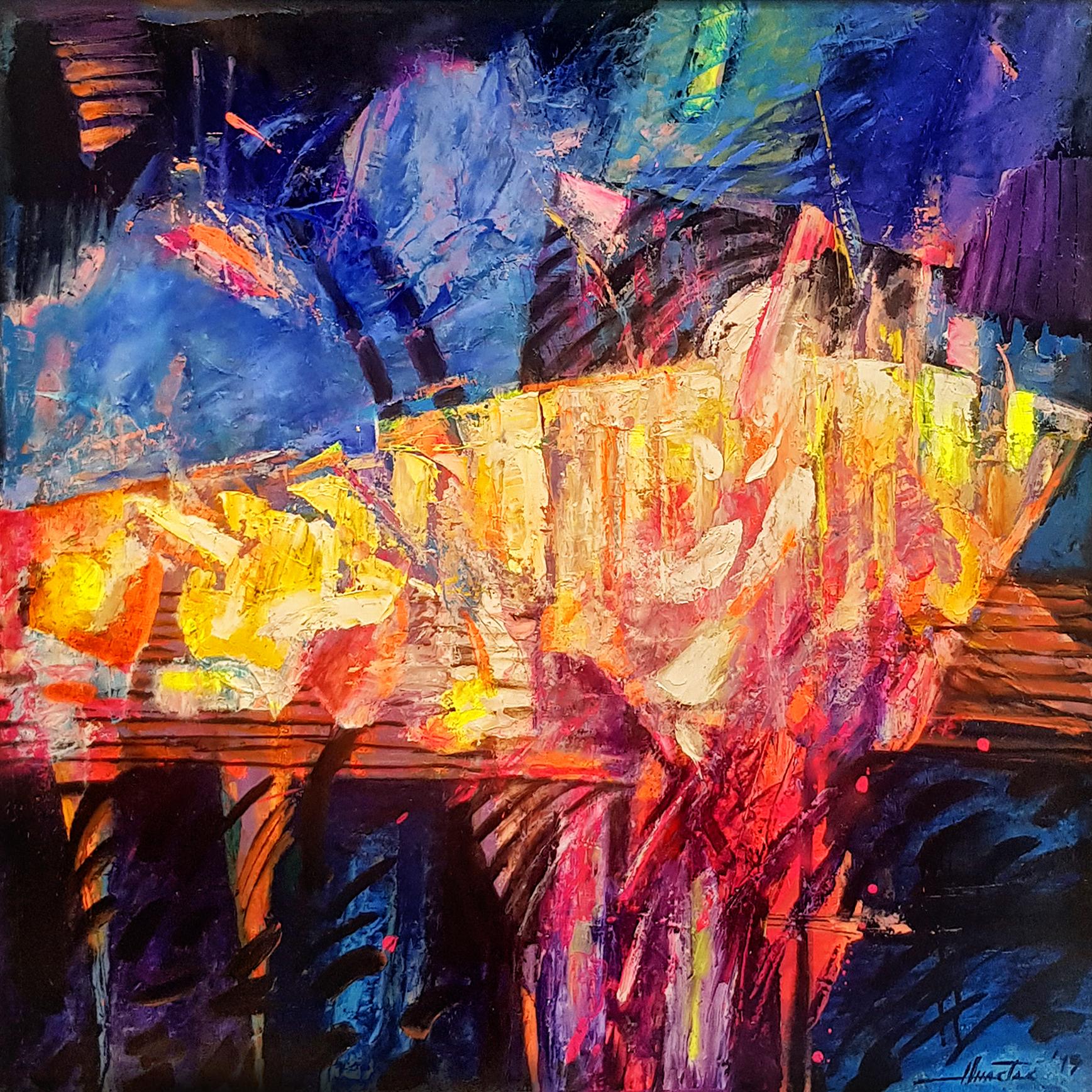 Chicorée - "Mount Carmel", Large Abstract Landscape Oil Painting For ...