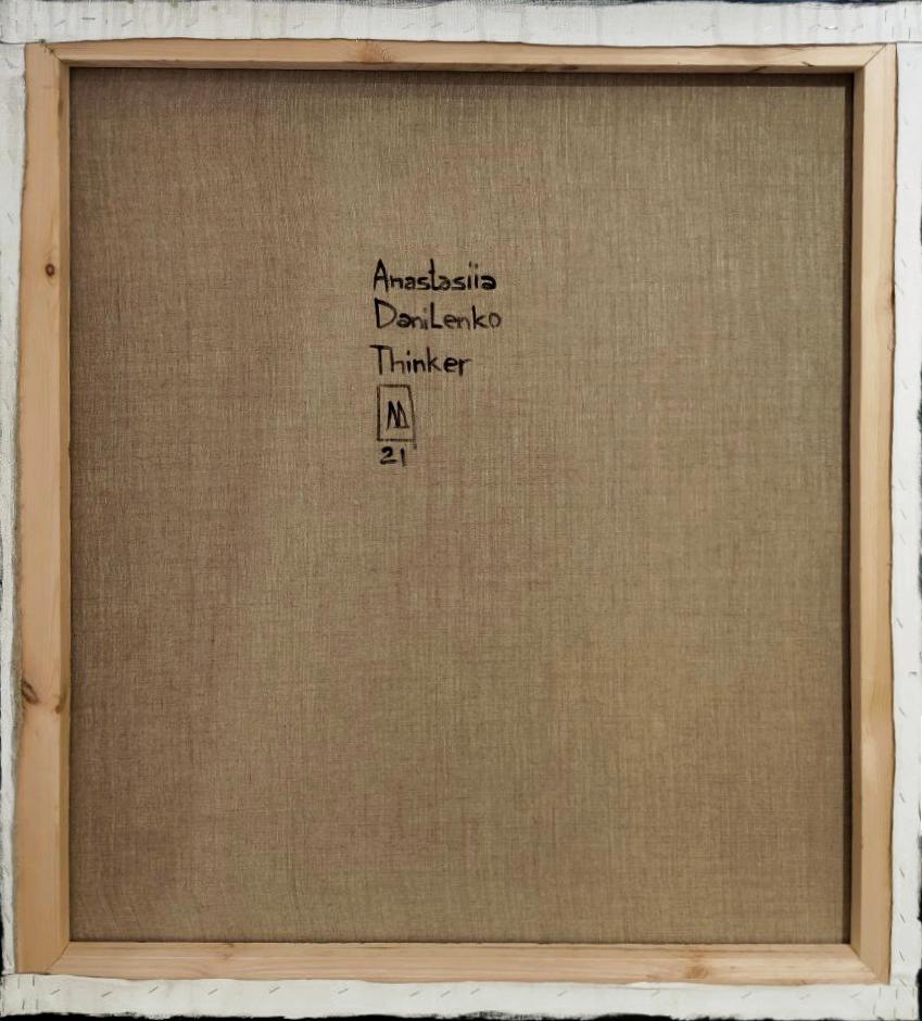 Anastasiia Danilenko - "Thinker" Oil Painting 39" x 35" inch by Anastasiia Danilenko at 1stDibs ...