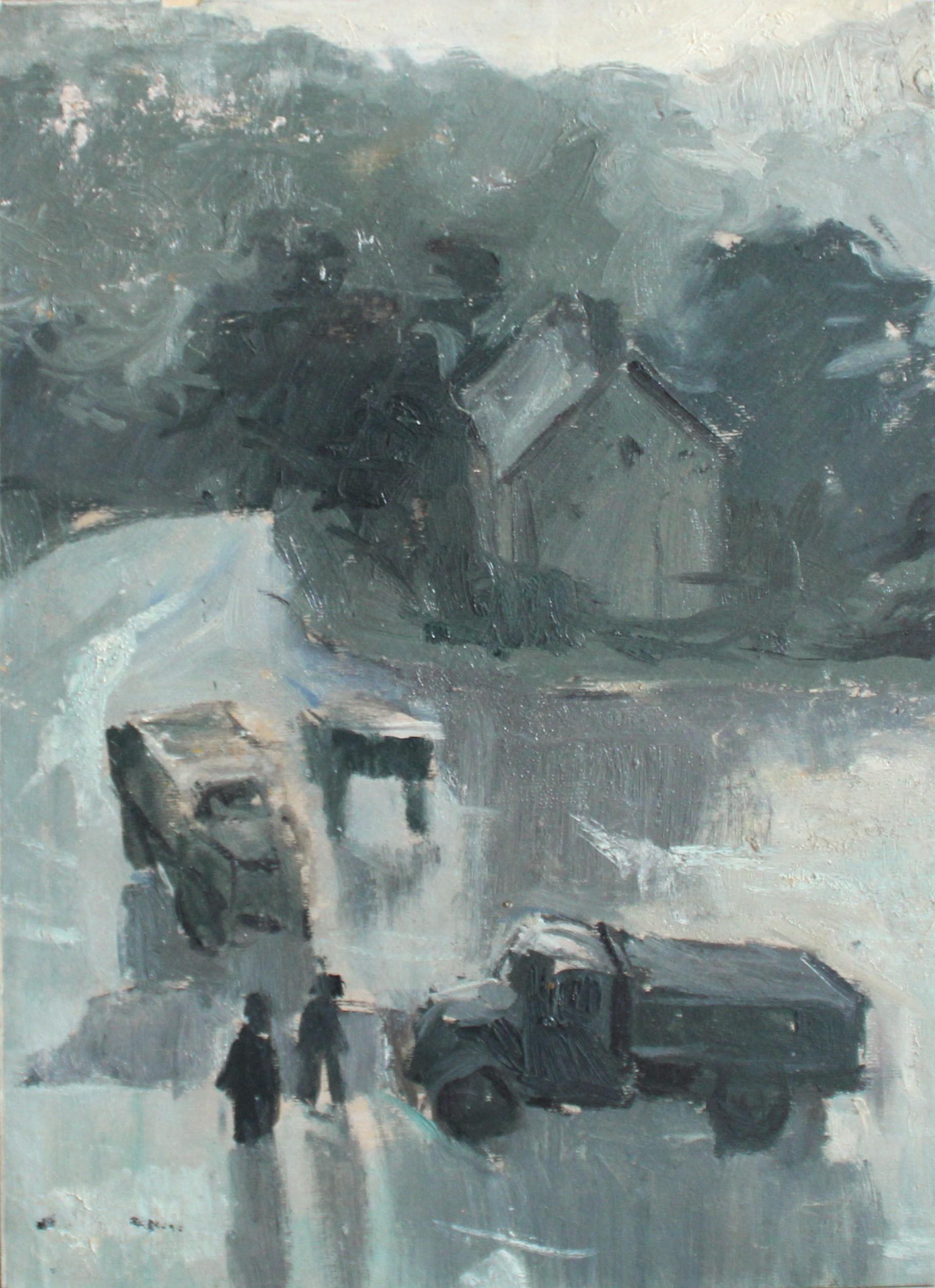 Alberto Zardo - Paesaggio con alberi - Olio su cartone di Alberto Zardo ...