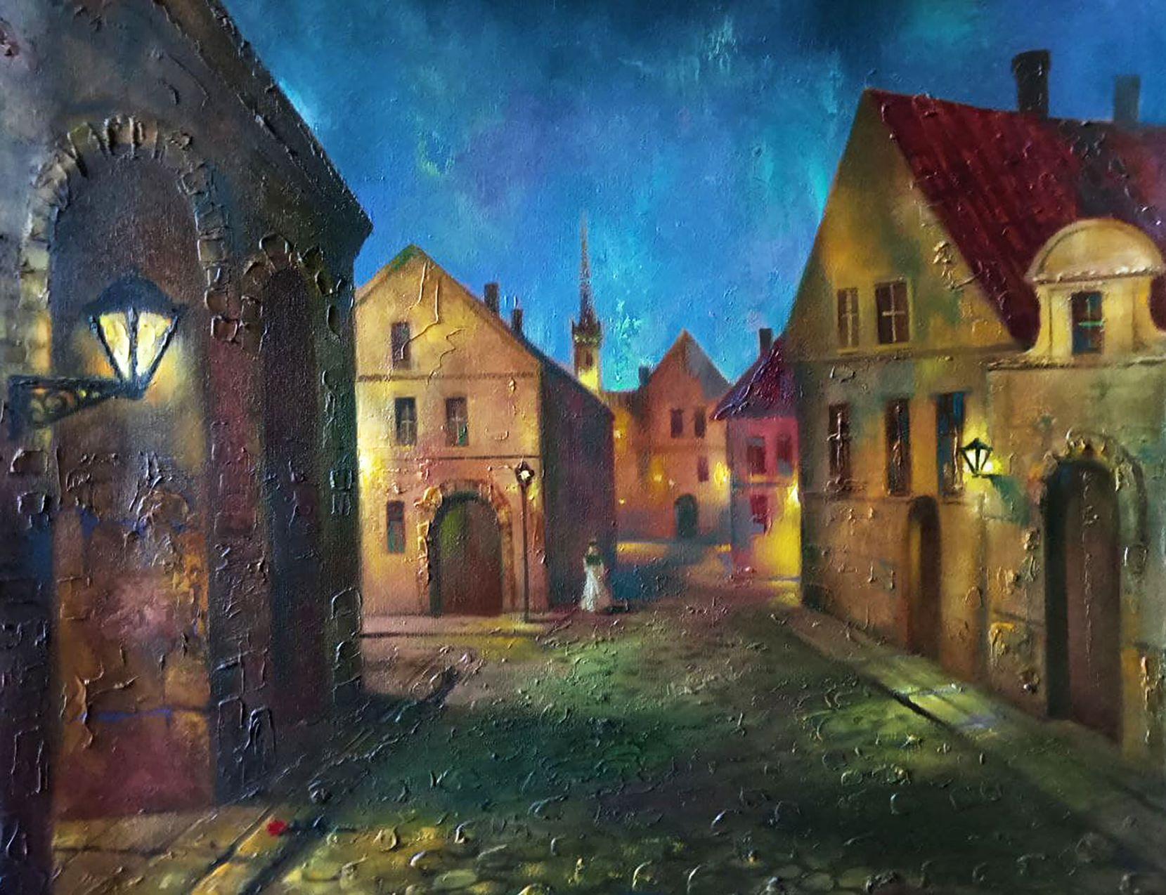 Anatoly Tarabanov - Night City, Original oil Painting, Ready to Hang ...