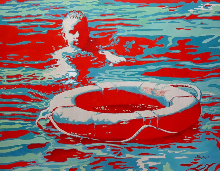 Anatoly Varvarov Viktorovich - Lifebuoy, Original oil Painting, One of ...