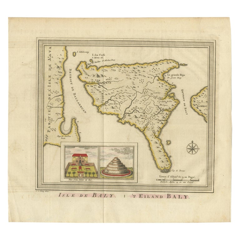 Anbtique Map of the Island of Bali by Van Schley '1755' For Sale at 1stDibs