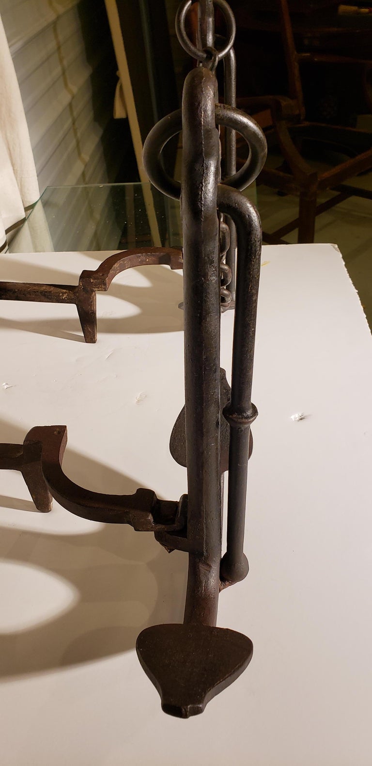 Anchor Form Nautical Andirons For Sale at 1stDibs | anchor andirons