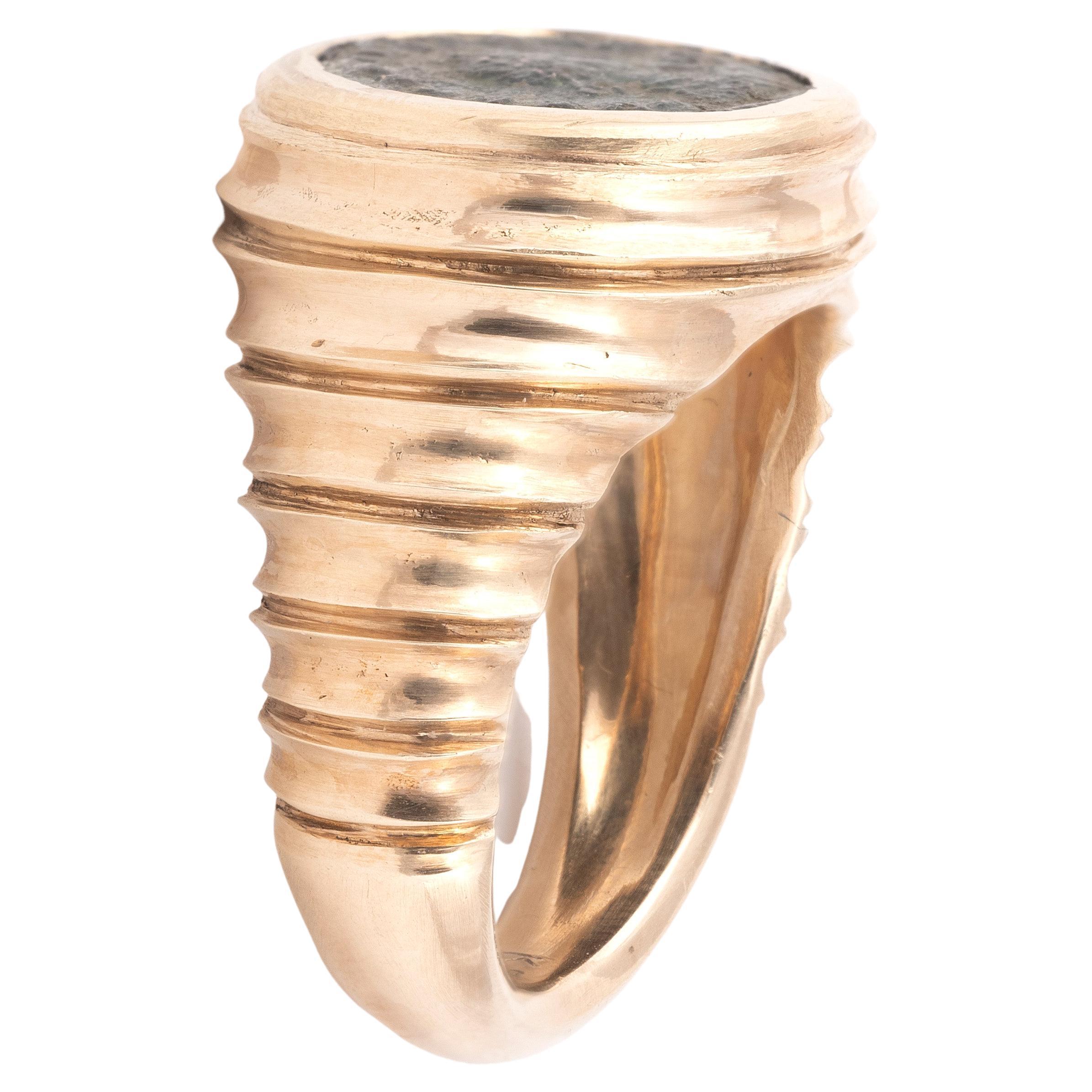 Ancient Coin Gold Monete Arcadius Ring For Sale at 1stDibs