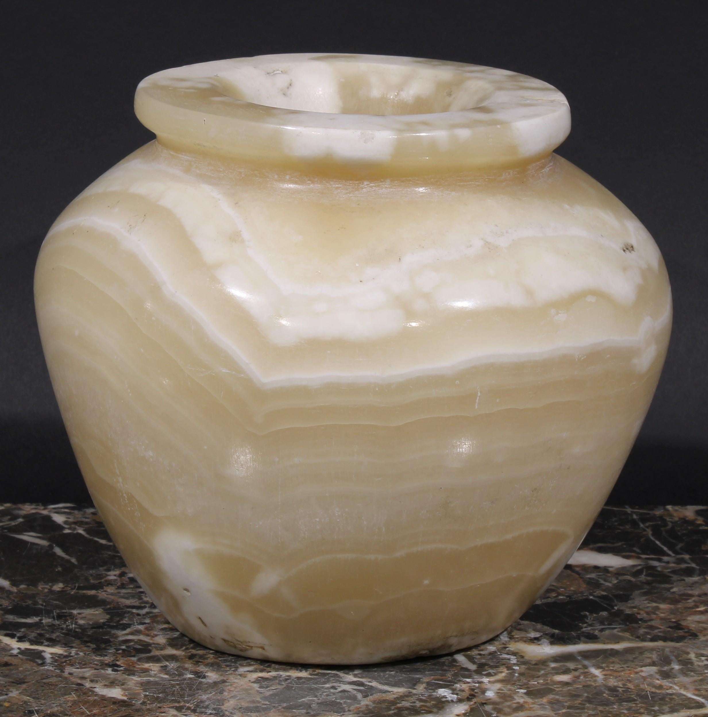 Ancient Egyptian Banded Alabaster Ovoid Jar circa. 3rd Millennium B.C ...
