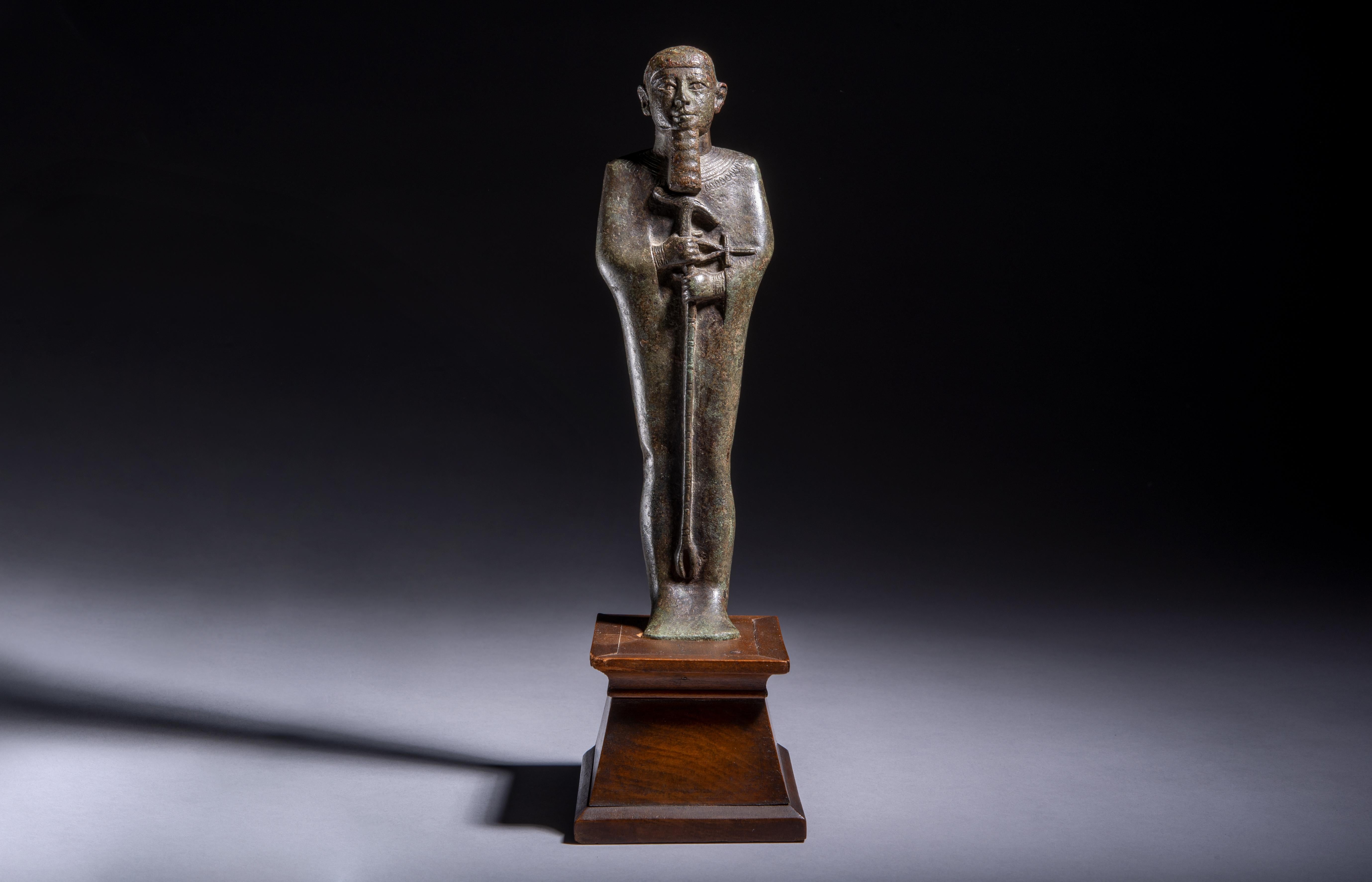 Ancient Egyptian Bronze Statue of Ptah For Sale at 1stDibs