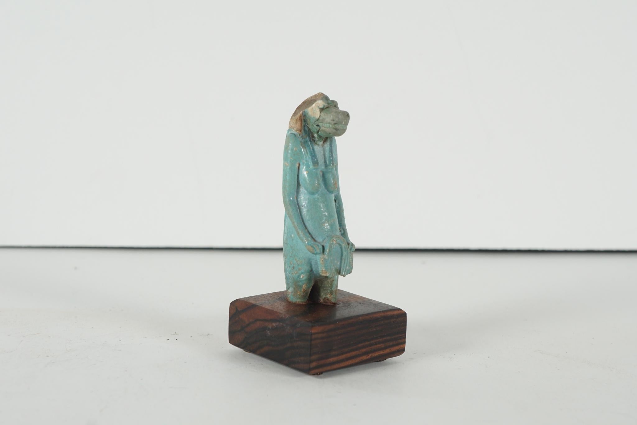 Ancient Egyptian Faience Statuette of The Goddess Taweret at 1stDibs