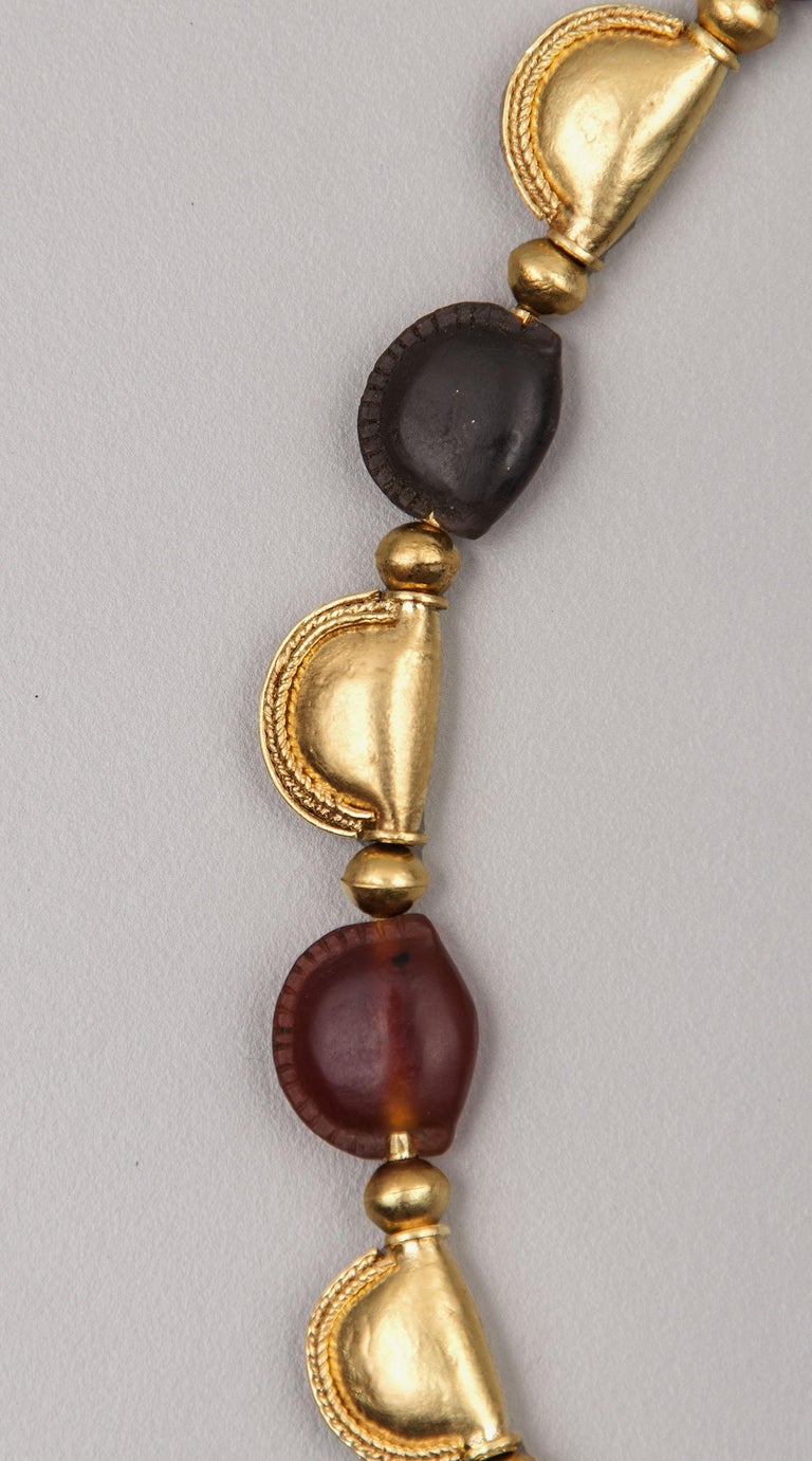Ancient Egyptian Mycenean Period Carnelian Shells with Matching Gold ...