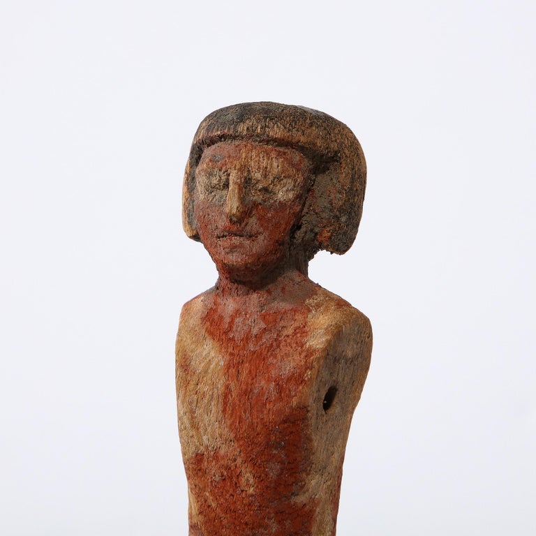 Ancient Egyptian Tomb Oarsman in Painted Wood For Sale at 1stDibs