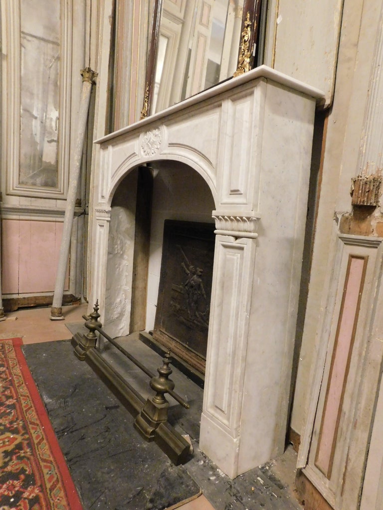 Ancient fireplace in white marble, carved. Turin, 1800s. For Sale at ...