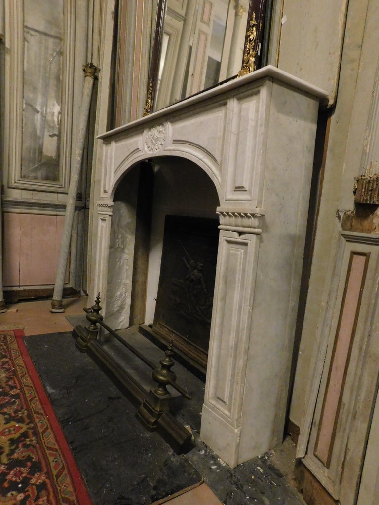 Ancient fireplace in white marble, carved. Turin, 1800s. For Sale at ...