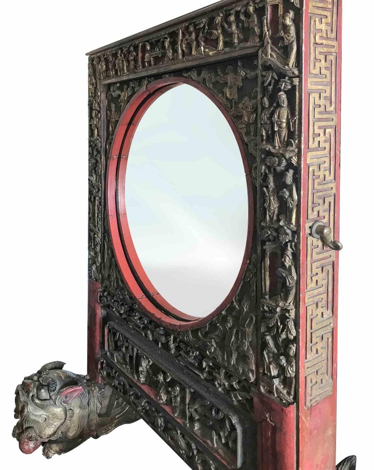 Ancient Glorious Standing Mirror, China Late 19th Century For Sale at ...