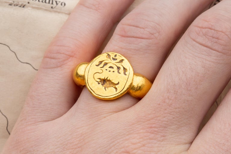 Ancient Gold Javanese Ring 9th-10th Century Fish and Lotus Flower For ...