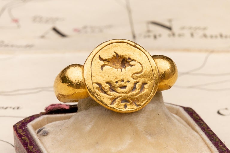 Ancient Gold Javanese Ring 9th-10th Century Fish and Lotus Flower For ...