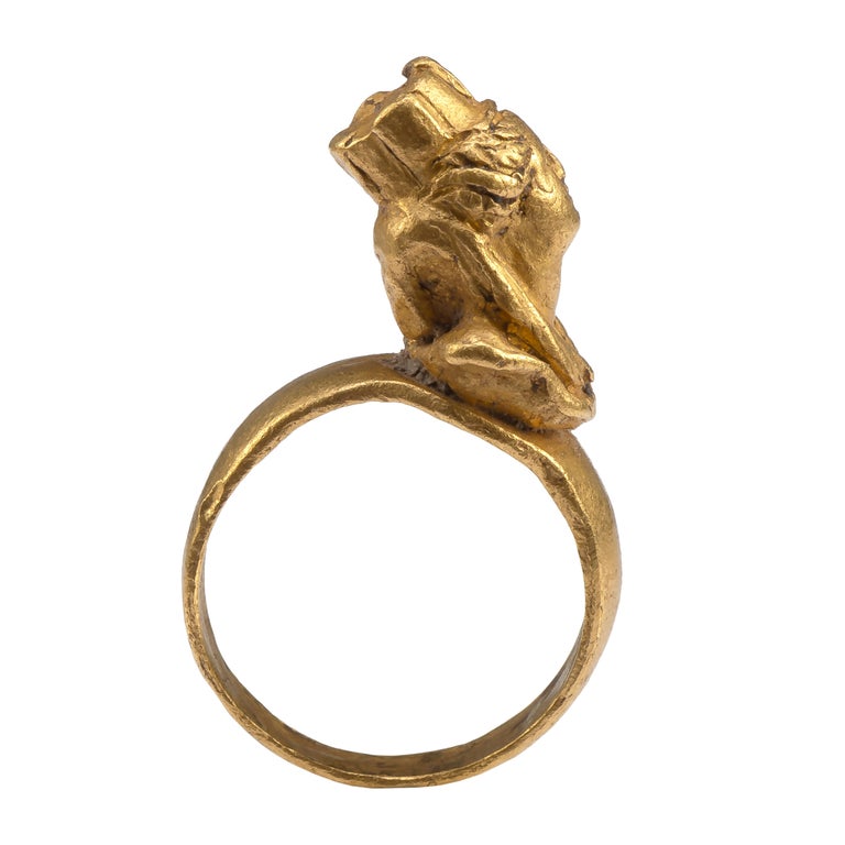 Ancient Gold Roman Ring with Bust of Tyche 'circa late 1st - 2nd ...