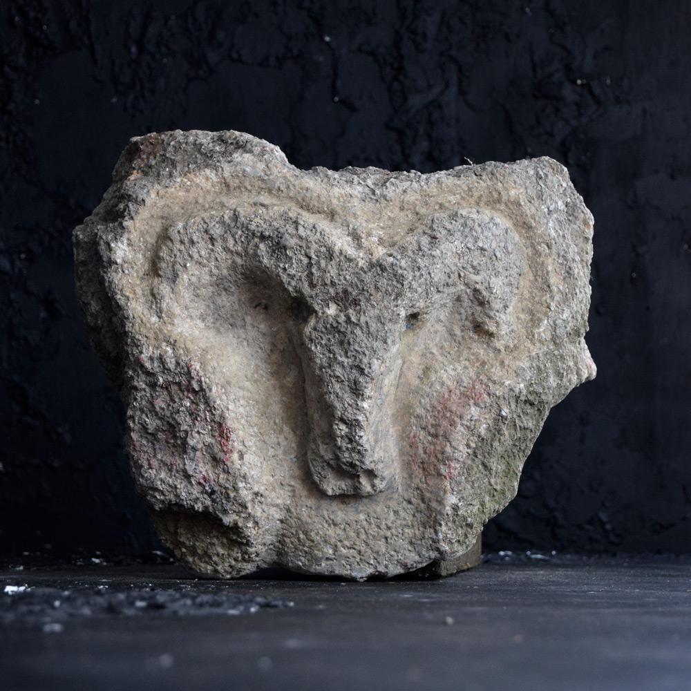 Ancient Granite Carving of a Ram’s Head at 1stDibs