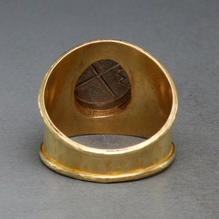 Ancient Greek 2nd Century BC Gaul Apollo Coin 18K Gold Ring For Sale at ...