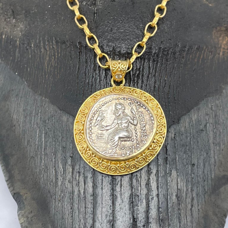 Ancient Greek 4th Century Bc Alexander the Great Zeus Coin 18k Gold ...