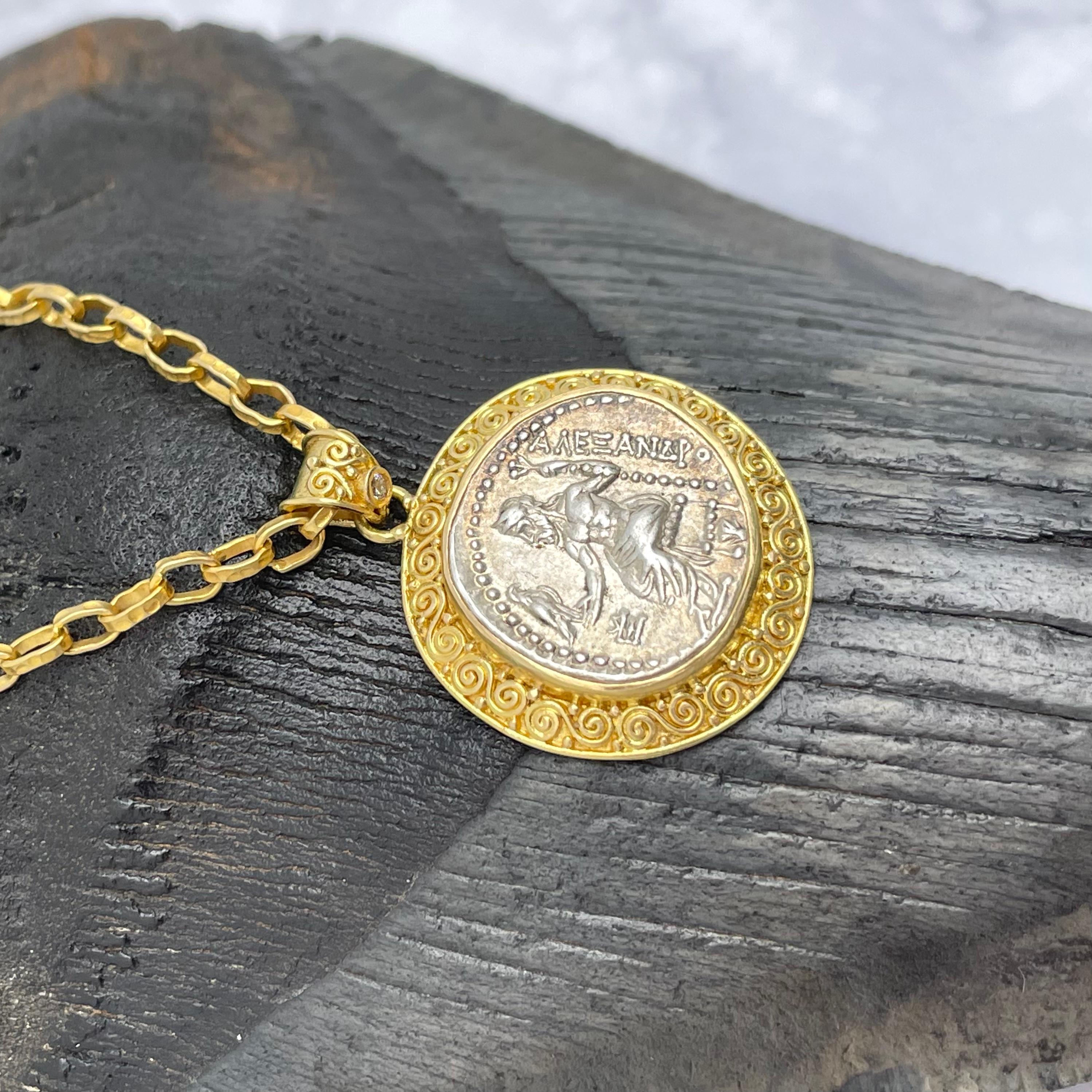 Ancient Greek 4th Century Bc Alexander the Great Zeus Coin 18k Gold ...