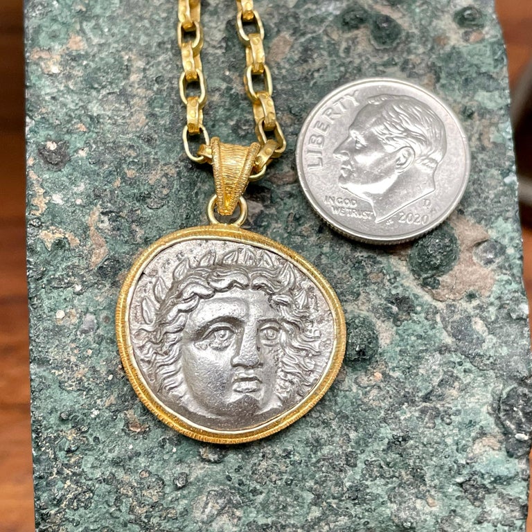 Ancient Greek 4th Century BC Authentic Apollo Coin 18K Gold Pendant at ...