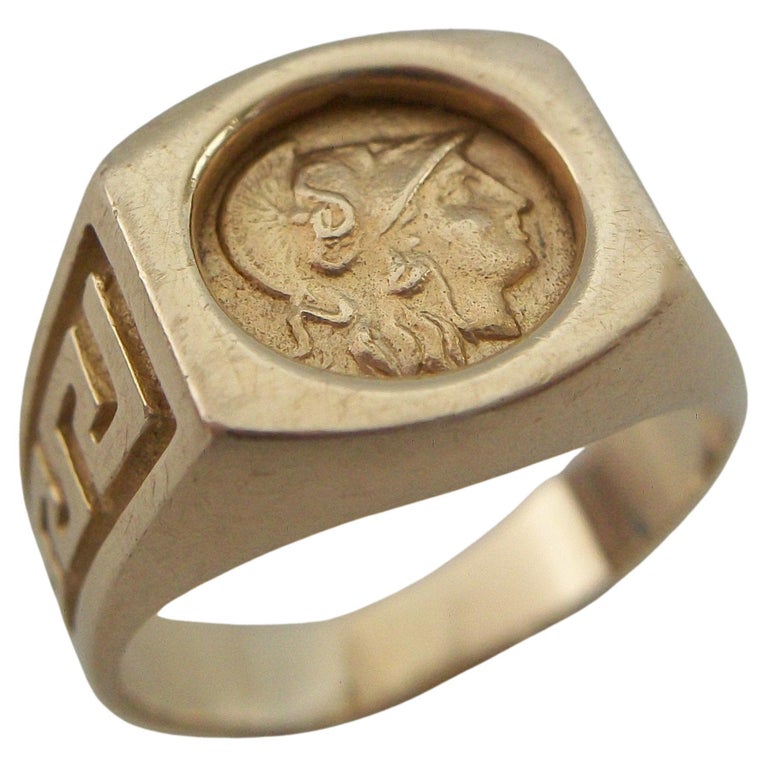 Ancient Greek 4th Century BC Gold Coin Ring - 14K Gold Setting - Circa ...