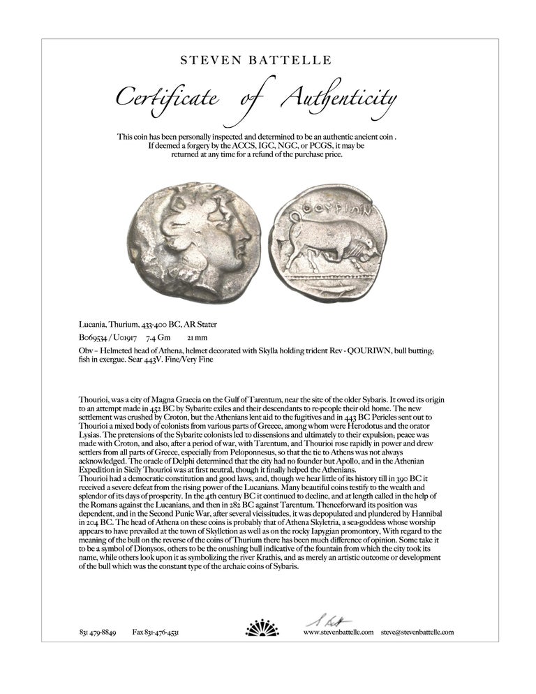 Ancient Greek 5th Century BCE Silver Bull Coin 18k Gold Pendant For ...
