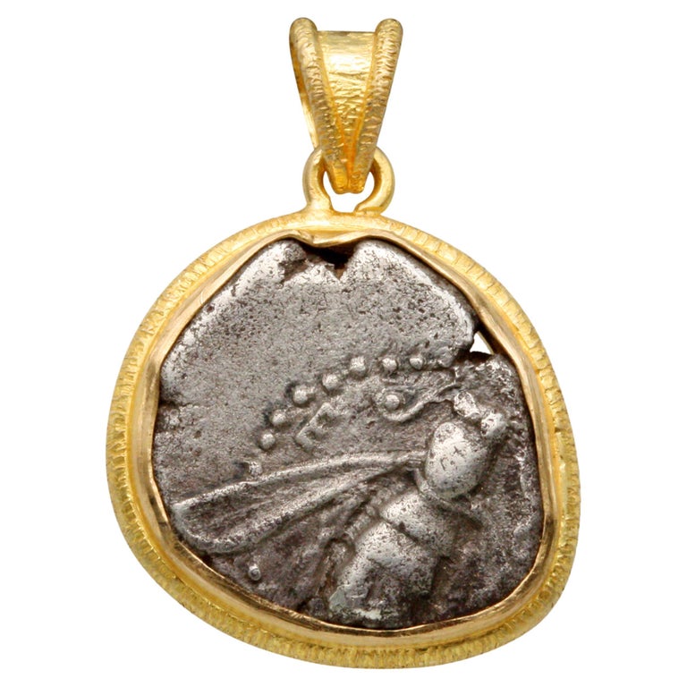 Ancient Greek 6th - 5th Century BC Ephesus Bee Coin 18K Gold Pendant at ...