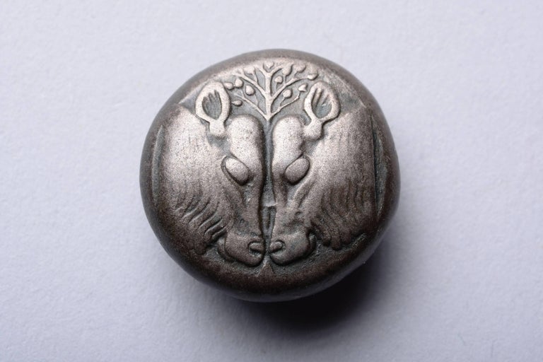 Ancient Greek Bull's Heads Stater Coin from Lesbos, 500 BC at 1stDibs