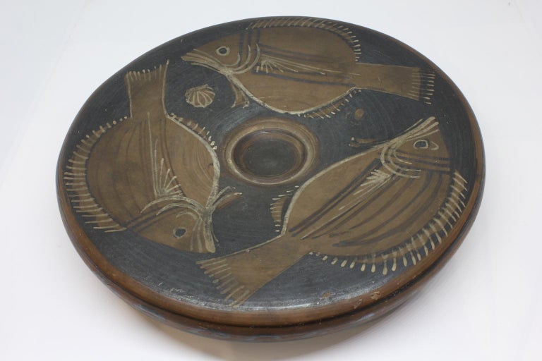 Ancient Greek Ceramic Plate with Fish Decor 4th Century BC For Sale at ...