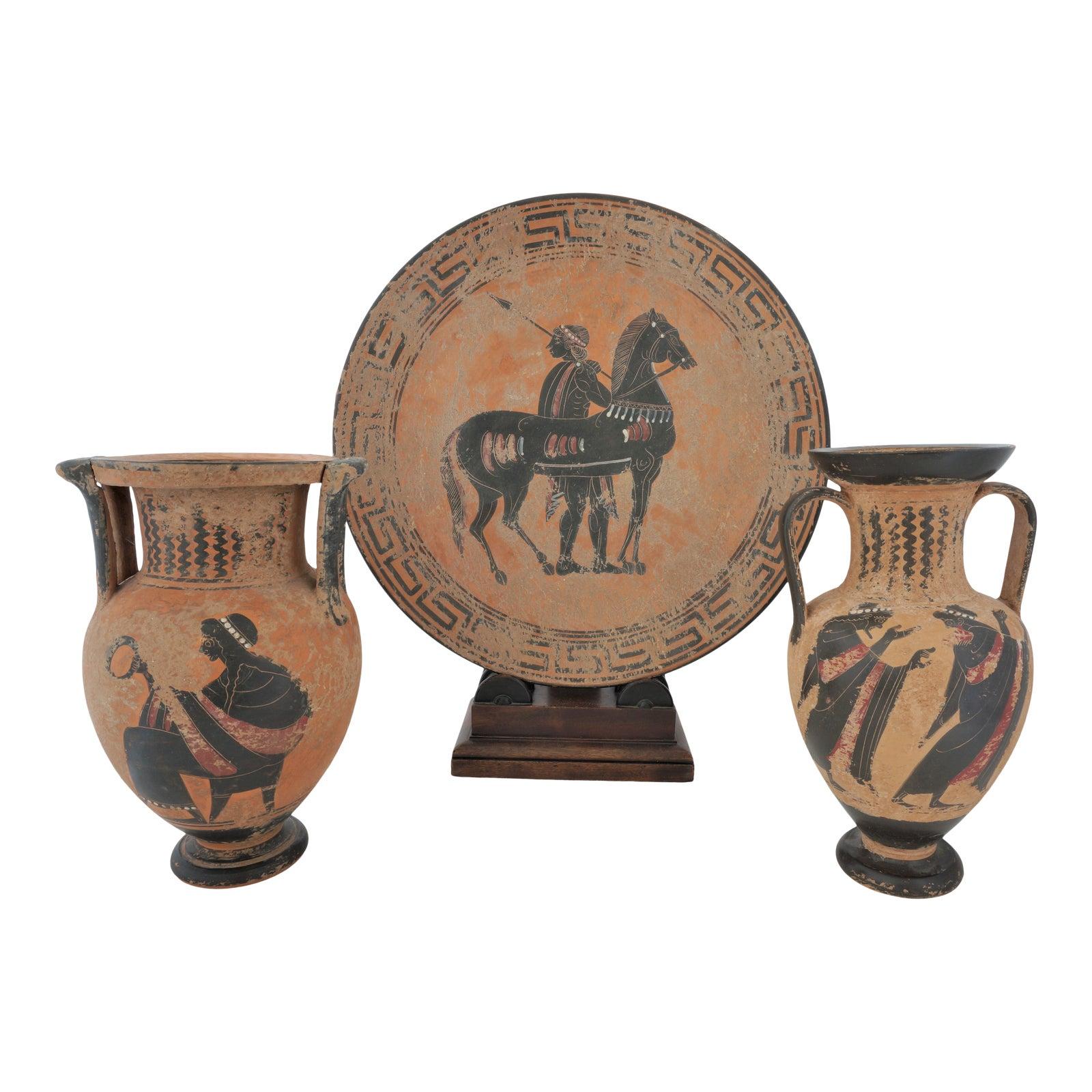 Pair of Porcelain Vases in the Taste of Ancient Greece For Sale at 1stDibs