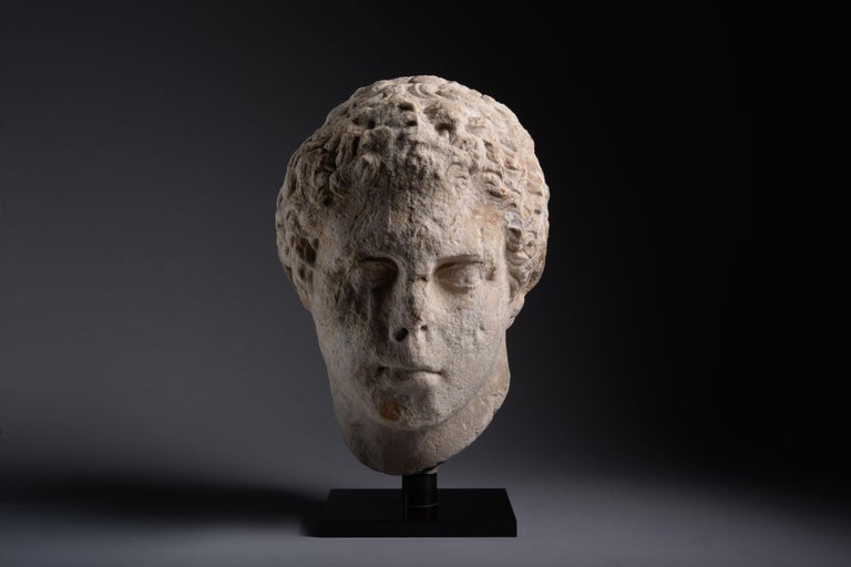 Ancient Greek Hellenistic Marble Head of an Athlete at 1stDibs