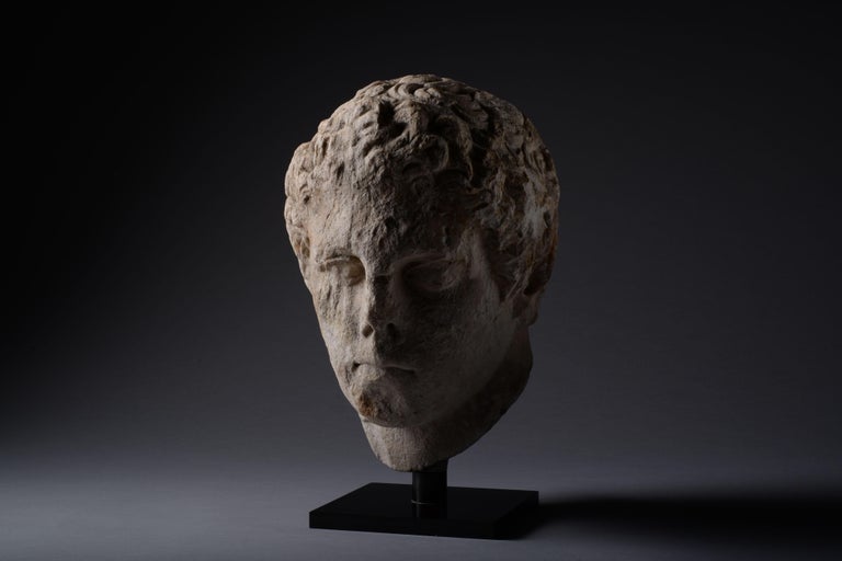 Ancient Greek Hellenistic Marble Head of an Athlete at 1stDibs