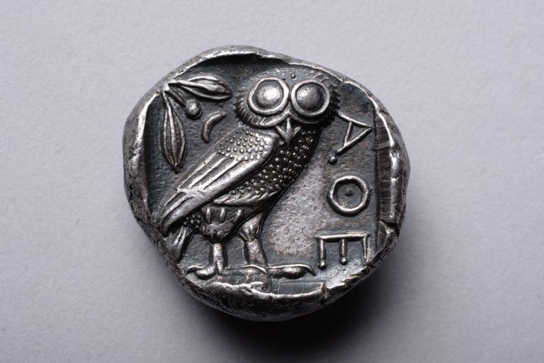 Ancient Greek Silver Athens Owl Tetradrachm Coin, 454 BC For Sale at ...