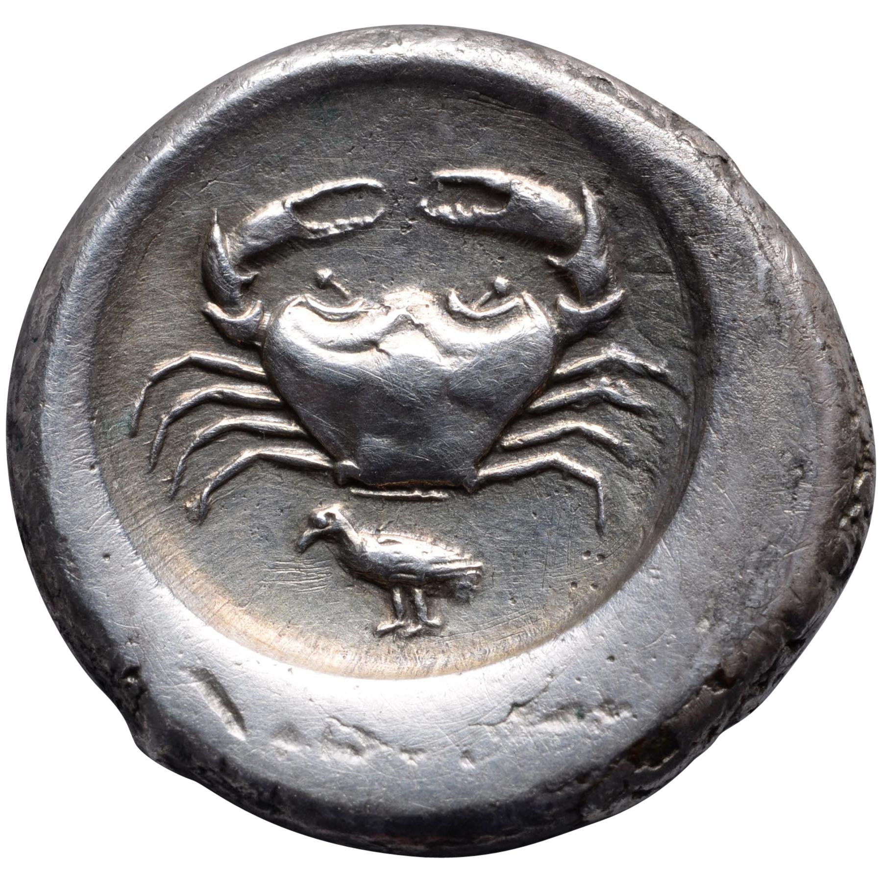 Ancient Greek Silver Octopus Coin from Syracuse, 460 BC For Sale at 1stdibs