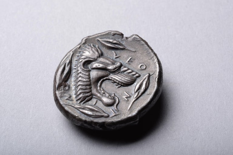 Ancient Greek Silver Lion Tetradrachm Coin from Leontini, 450 BC at ...