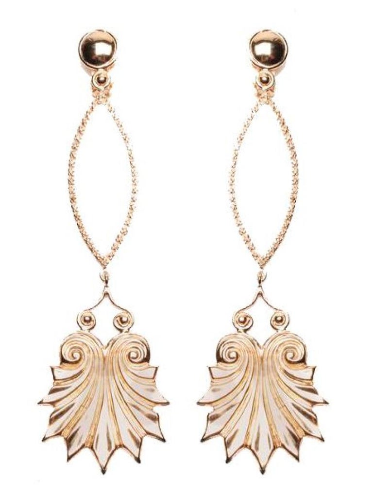 Ancient Greek Style Goddess Earrings Akrokeramo with Stones For Sale at ...