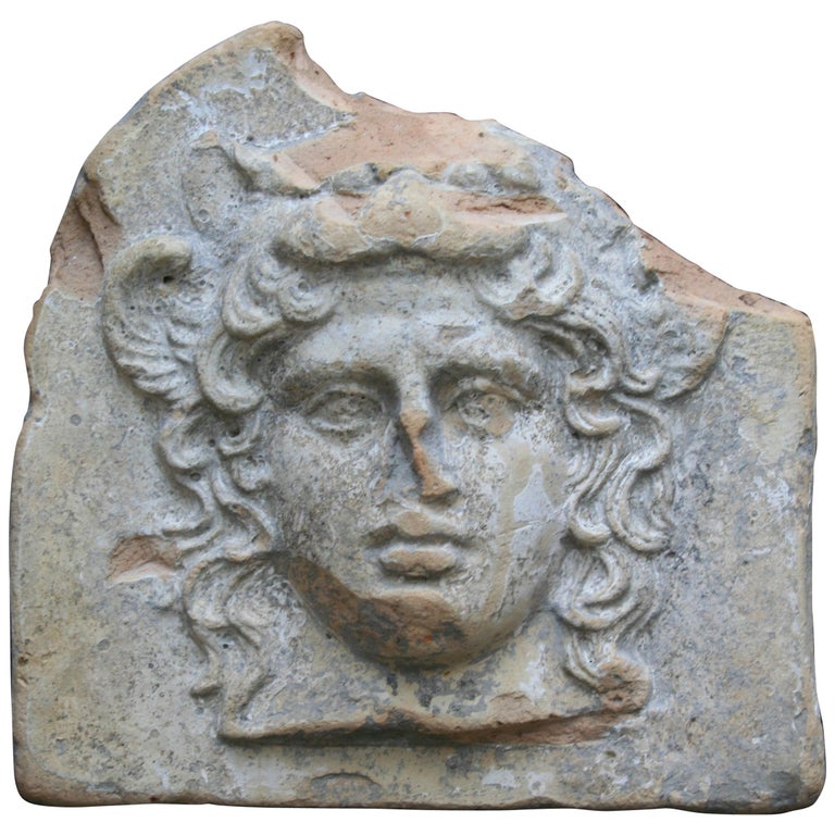 Ancient Greek Terracotta Antefix in Form of the Head of Artemis Bendis ...