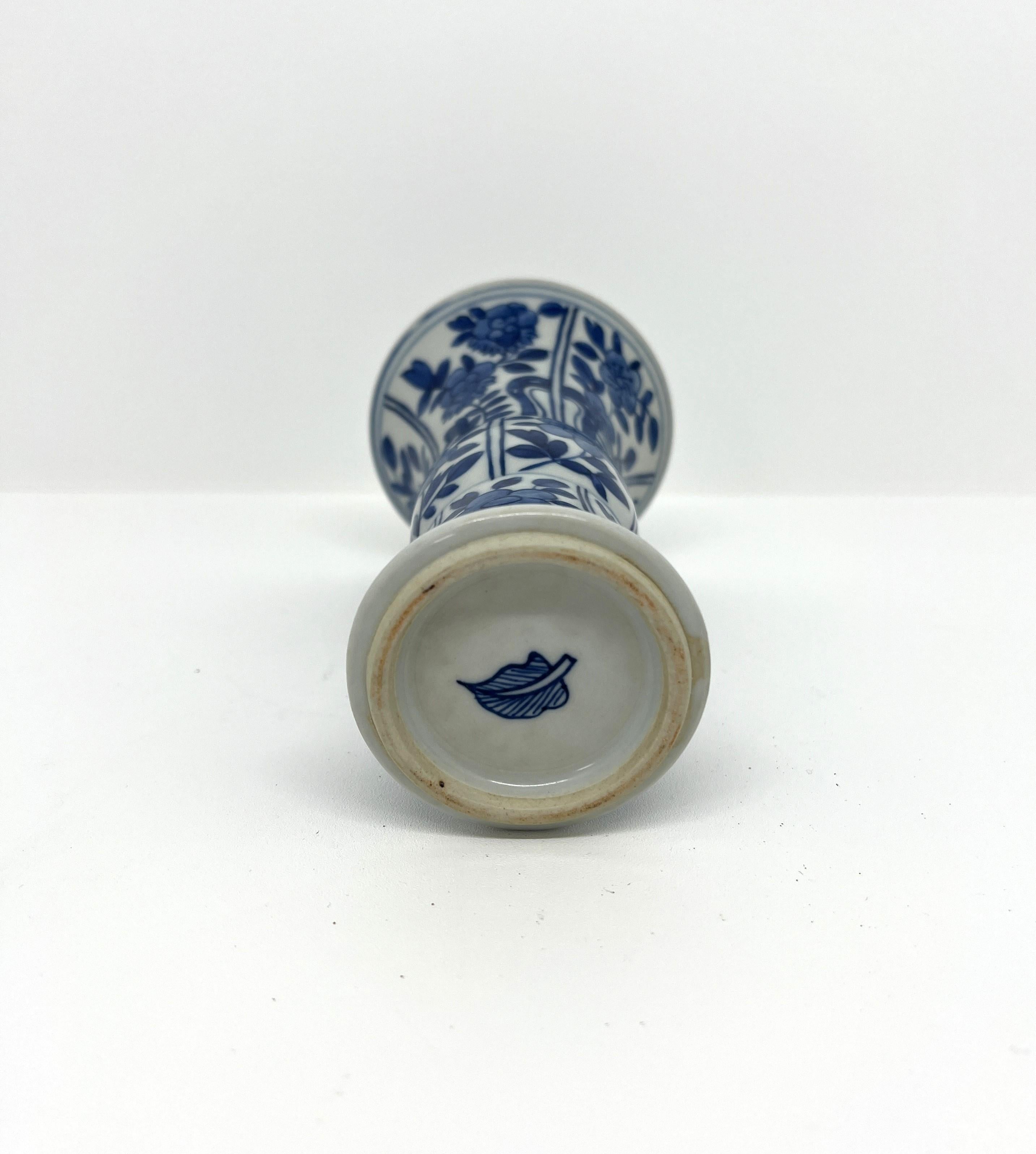 Ancient Gu Shape Blue And White Vase, Qing Dynasty, Kangxi Era, Circa ...