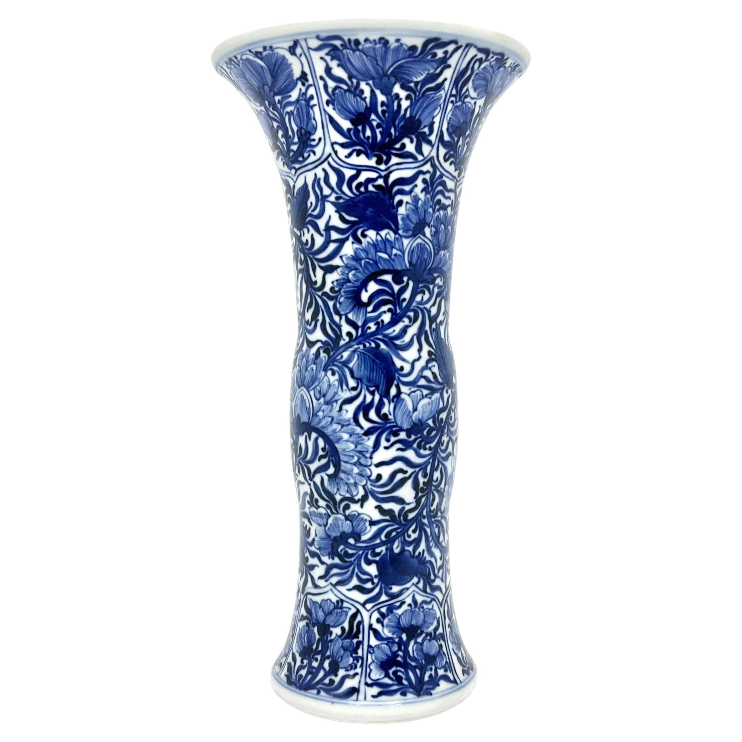 Ancient Gu Shape Blue And White Vase, Qing Dynasty, Kangxi Era, Circa ...