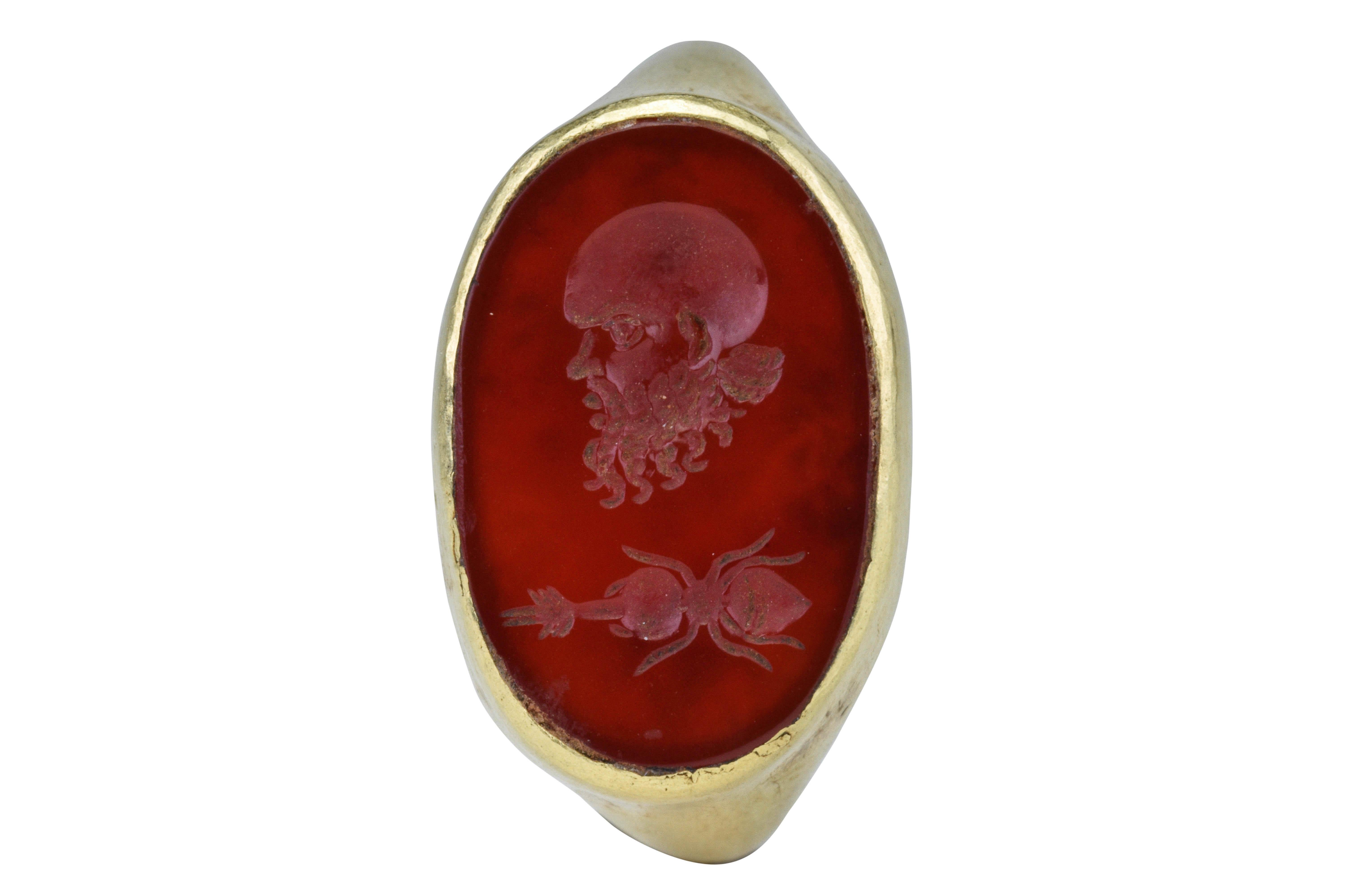 Ancient Imperial Roman Gold Signet Ring with a Carnelian Gem at 1stDibs ...
