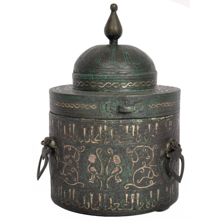 Ancient Islamic Persian Khurasan Silver Inlaid Bronze Caligraphy ...