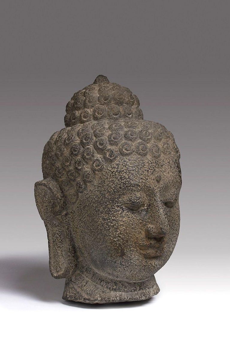 Ancient Javanese Head of Buddha at 1stDibs | buddha head stone ...