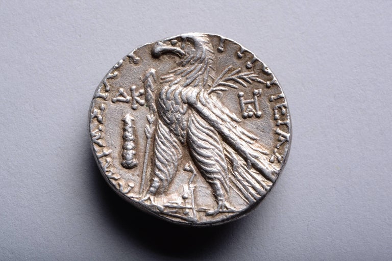 Ancient Jewish Silver Temple Tax Shekel of Tyre, 103 BC at 1stDibs