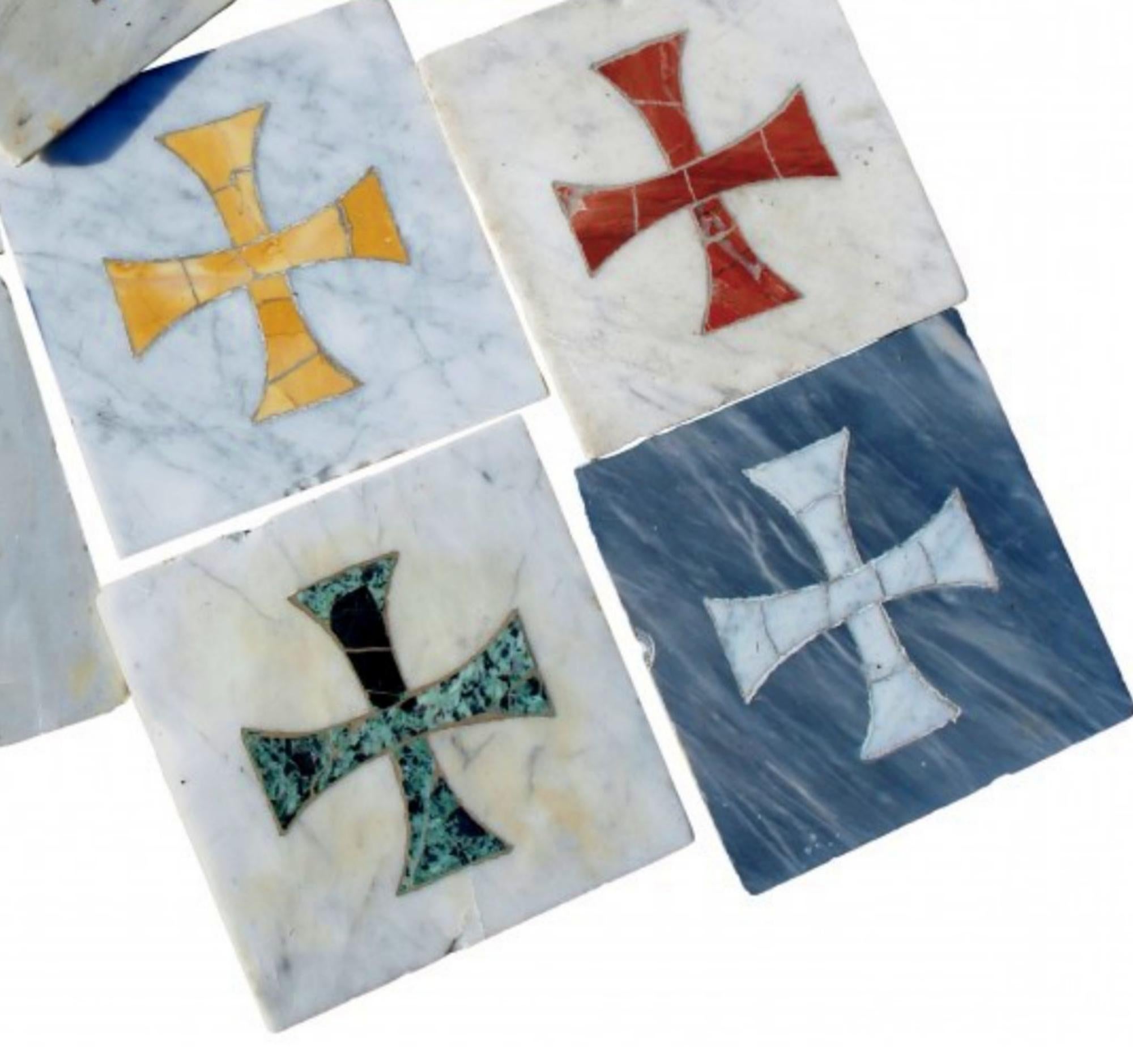 Ancient Malta Cross Marble Various Colors 19th Century Carrara Marble ...