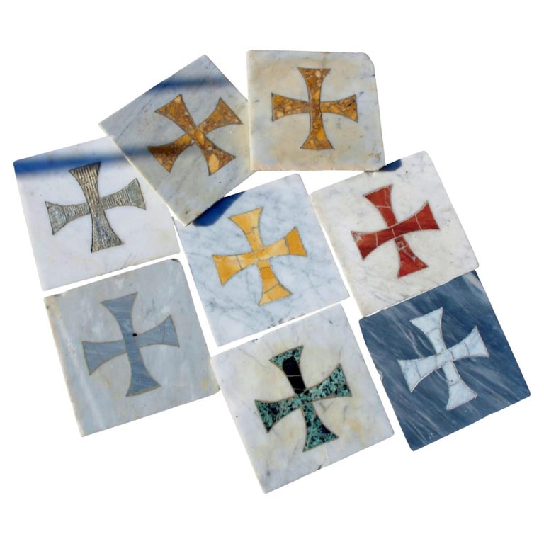 Ancient Malta Cross Marble Various Colors 19th Century Carrara Marble ...